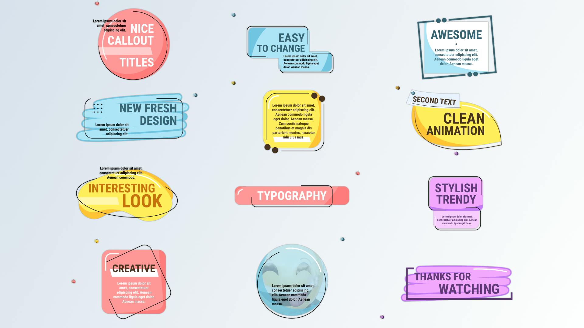 Funny Colorful Callouts video templates | Artlist