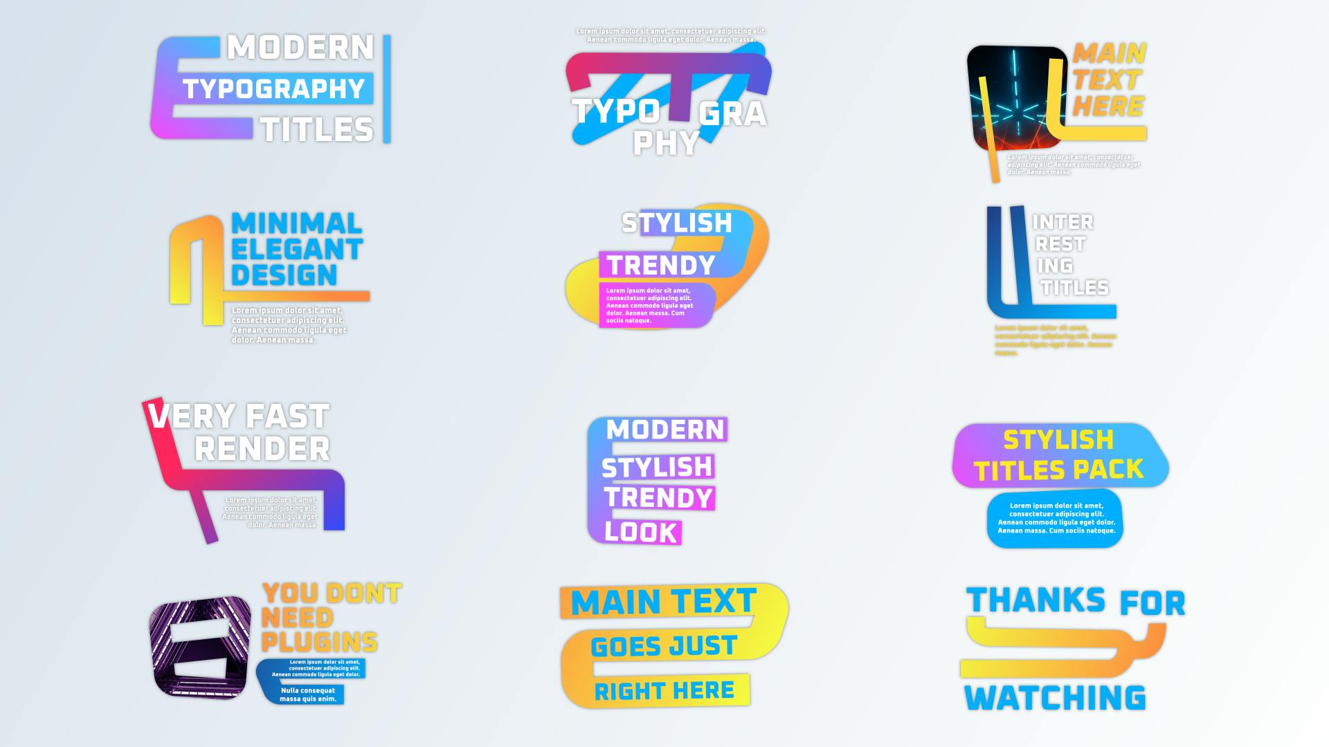 Modern Colorful Titles video templates | Artlist