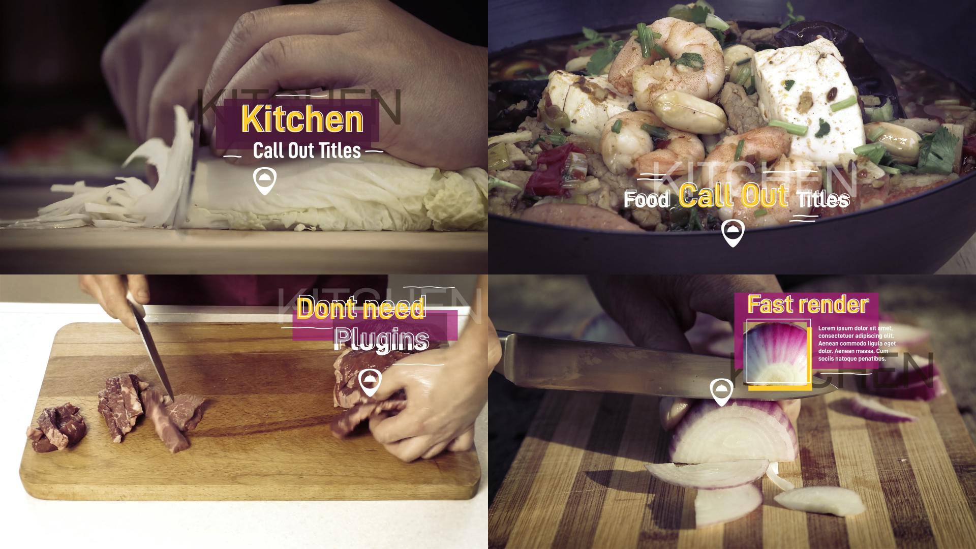 Kitchen Callout Titles video templates | Artlist