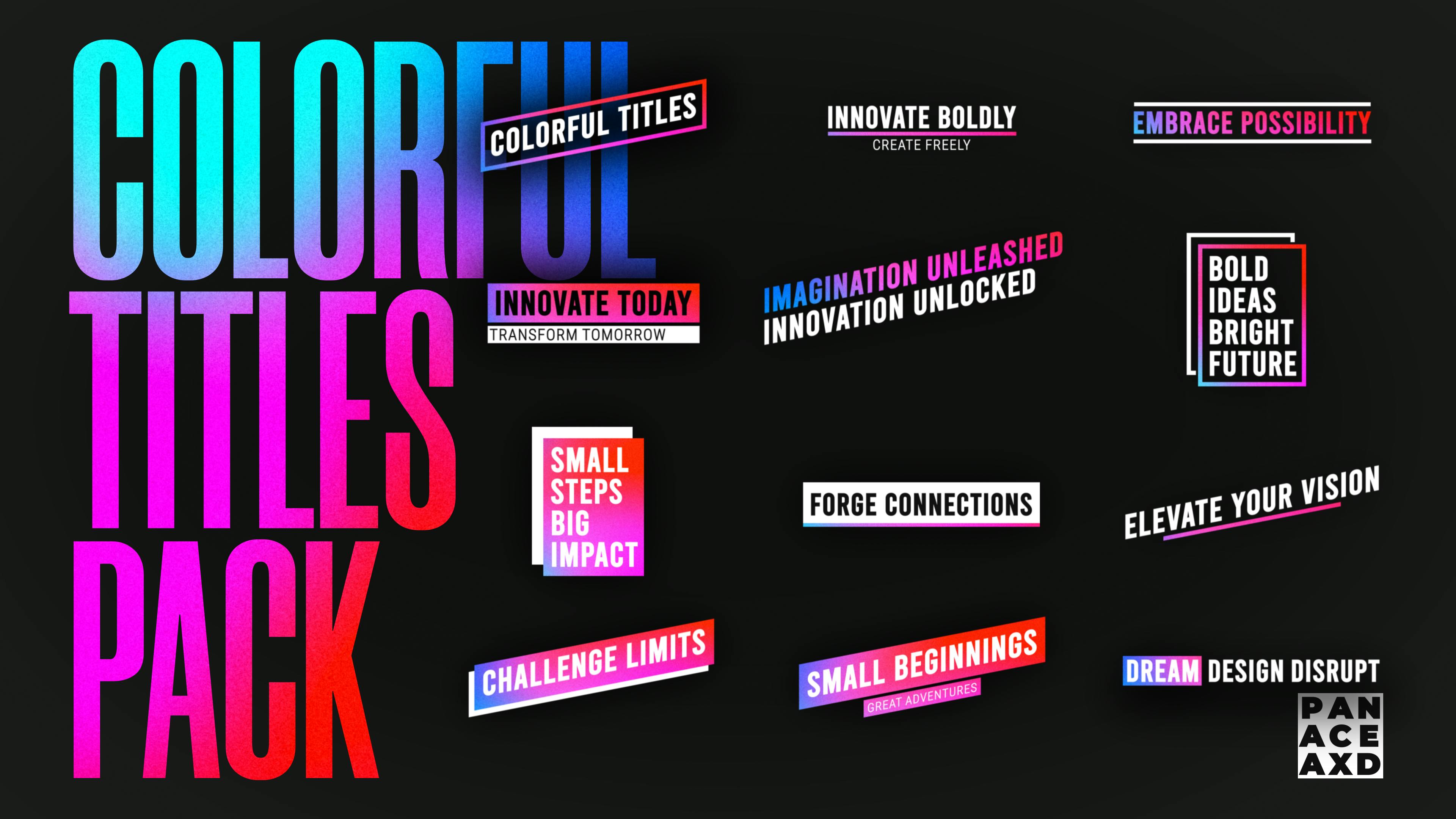 Colorful Titles Pack video templates | Artlist