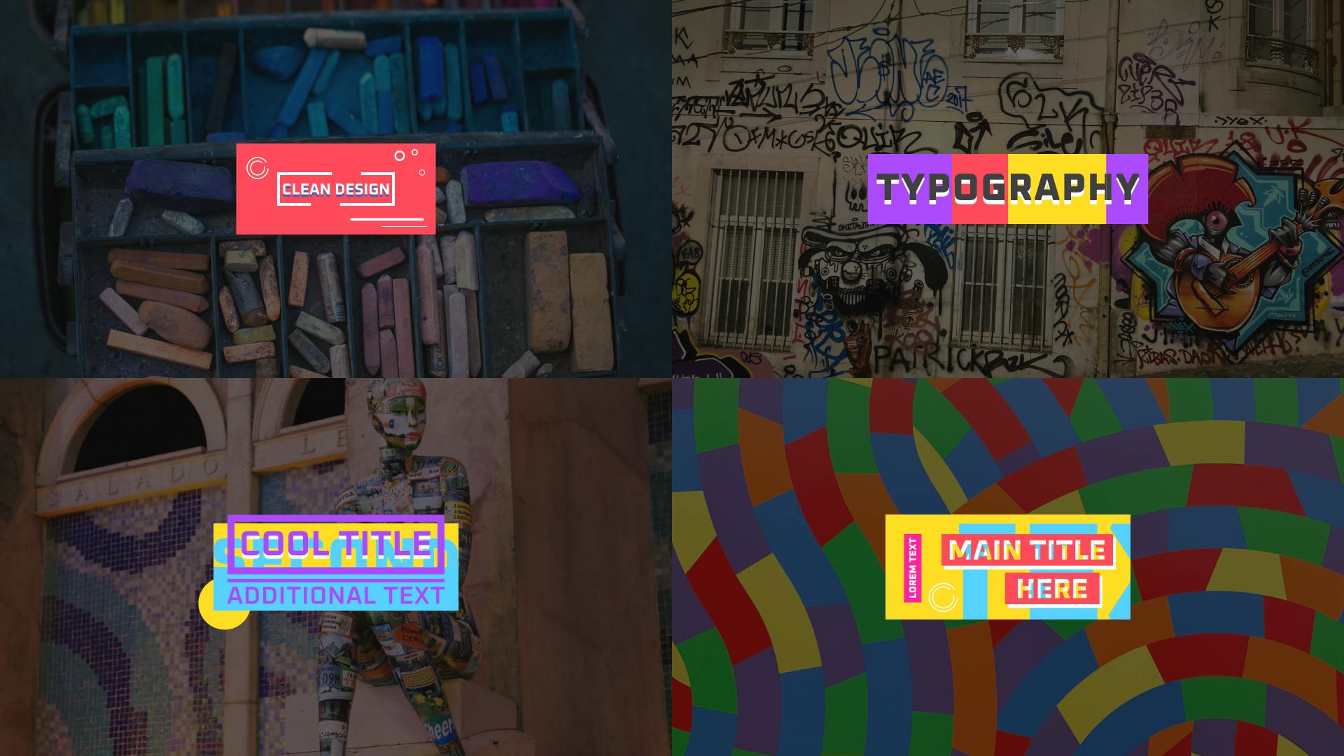 Trendy Colorful Titles video templates | Artlist