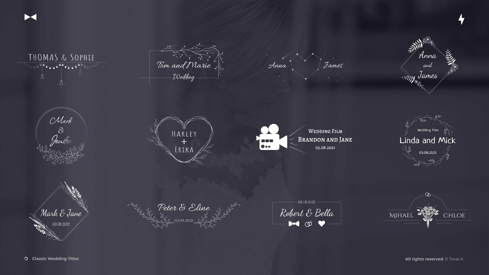 Classic Wedding Titles video templates | Artlist