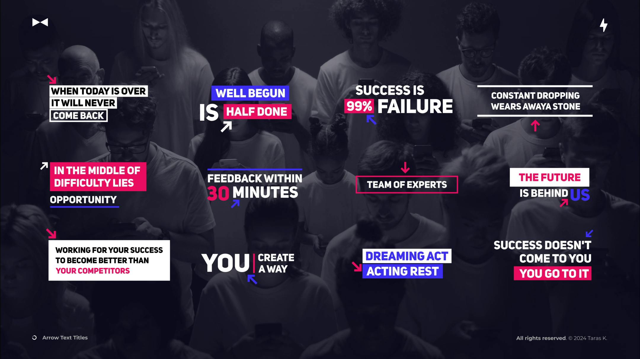 Arrow Text Titles video templates | Artlist